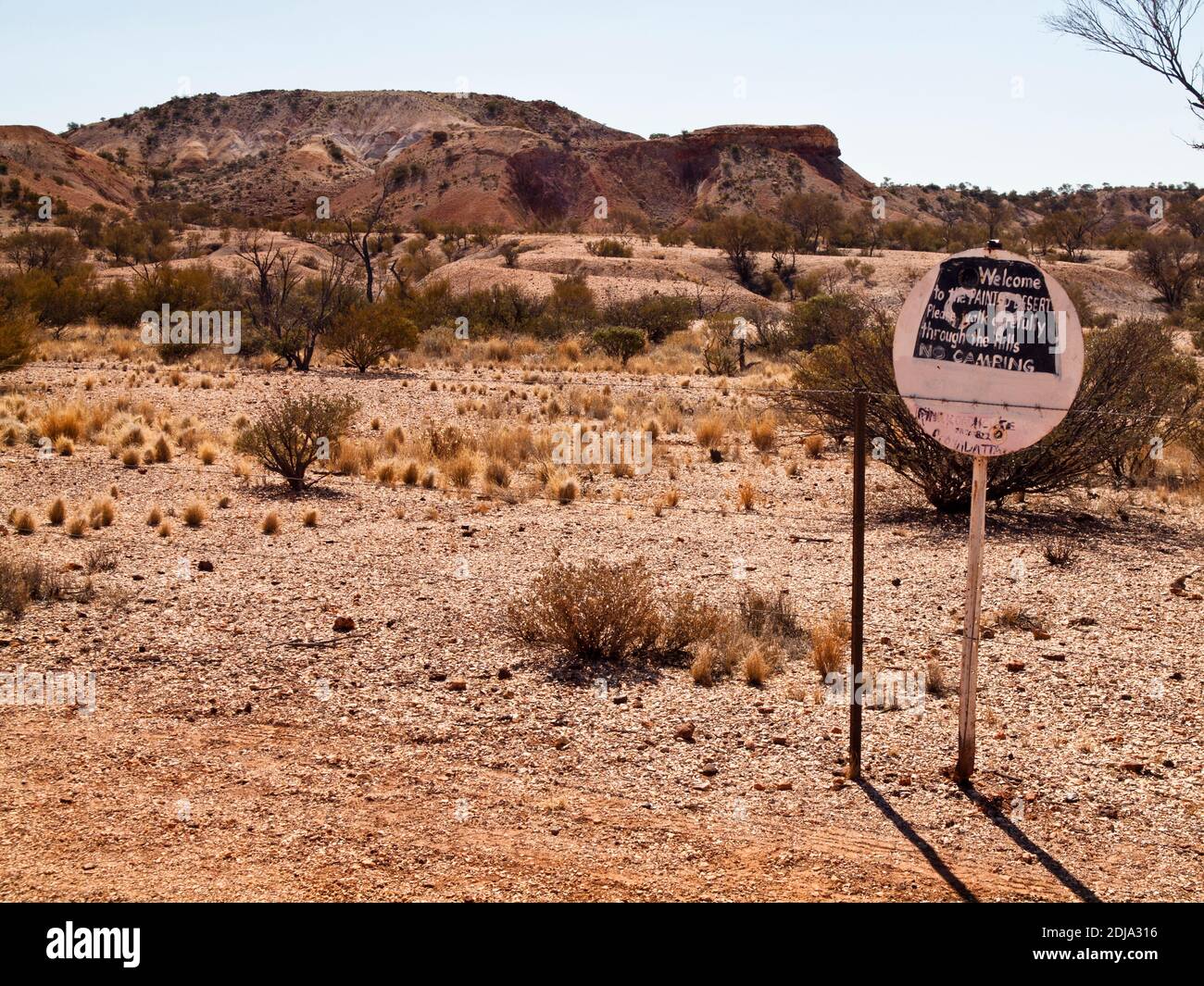 "Welcome to the Painted Desert" sign, Arckaringa Station, South ...