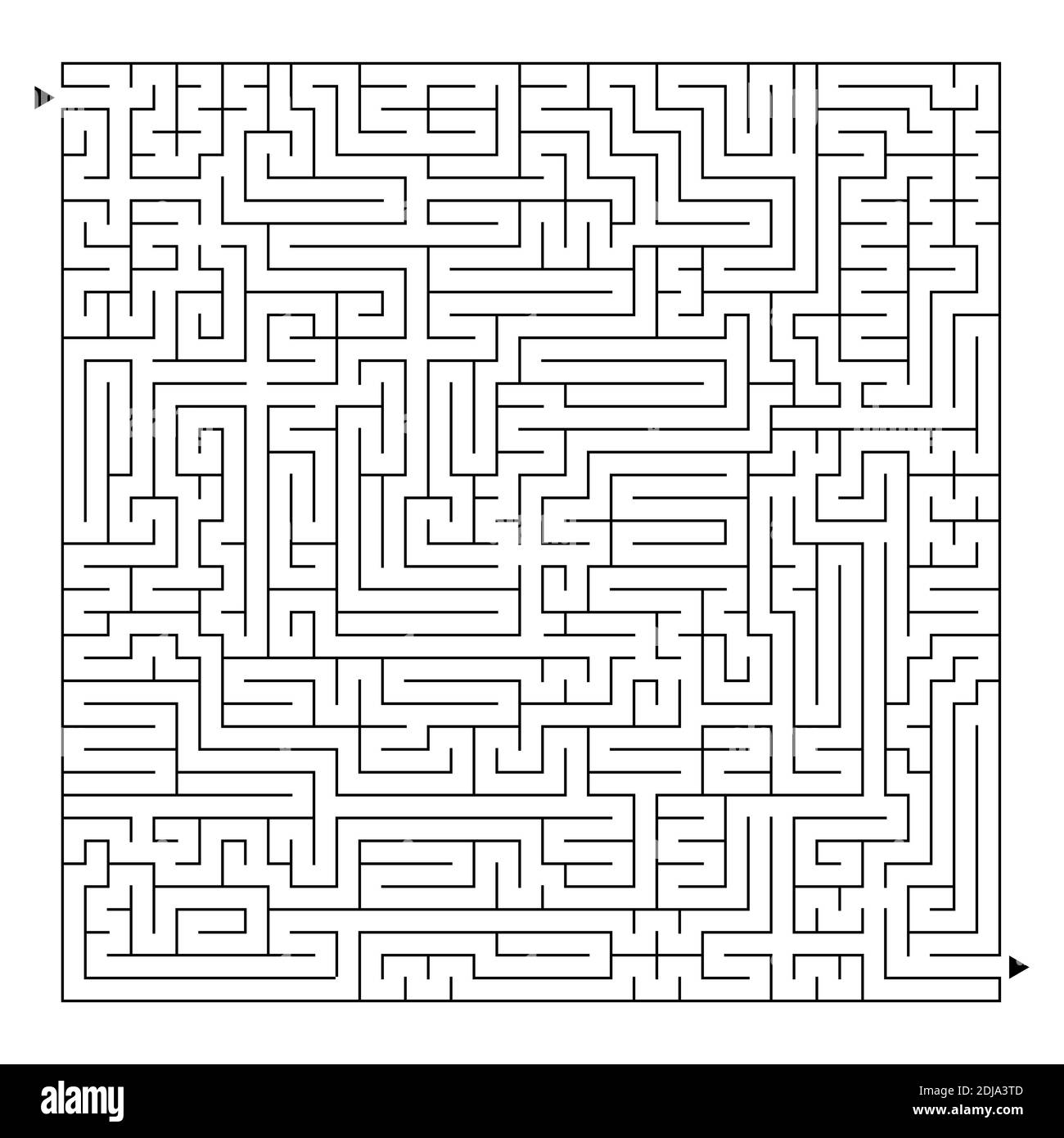 A large square labyrinth. Find the path from the entrance to the exit ...
