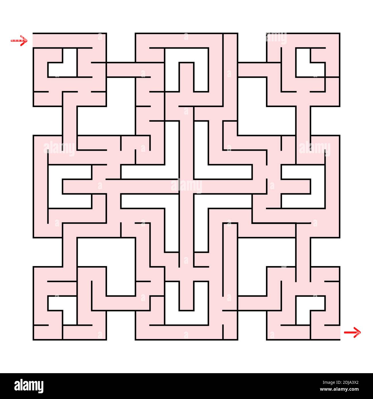 Colorful square fantastic labyrinth with an input and an exit. Simple ...