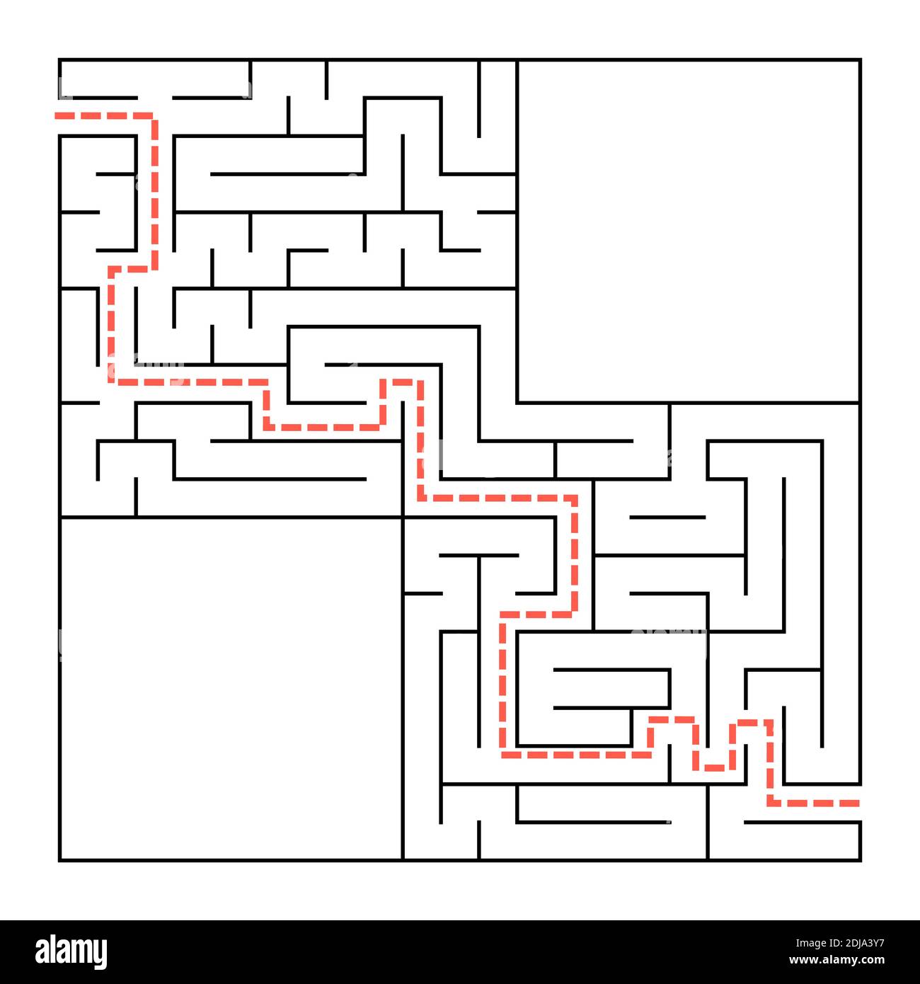 A square labyrinth. Simple flat vector illustration isolated on white ...