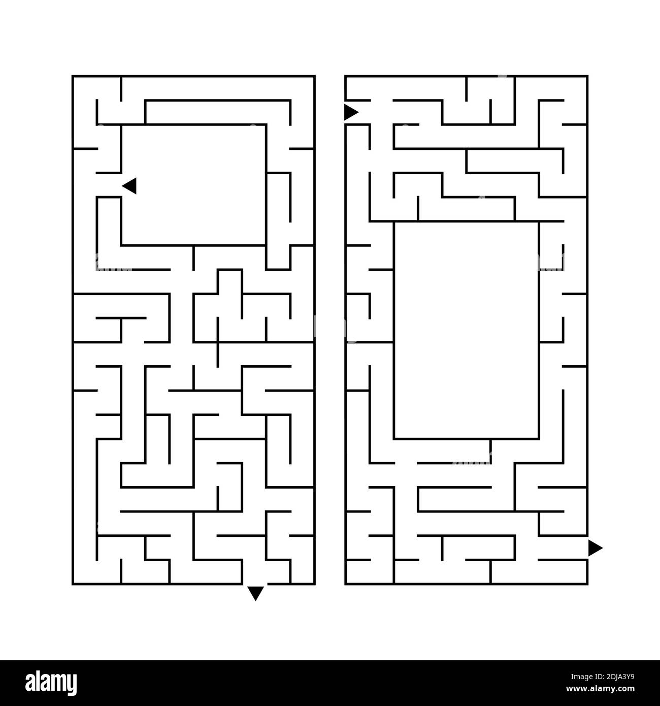 A set of two rectangular labyrinths. Simple flat vector illustration isolated on white ...