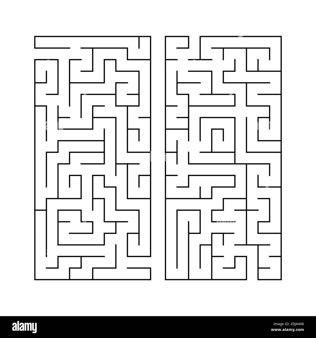 A set of two rectangular labyrinths. Simple flat vector illustration isolated on white ...