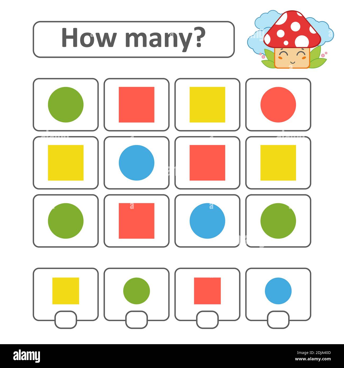 Counting game for preschool children. Count as many objects in the ...