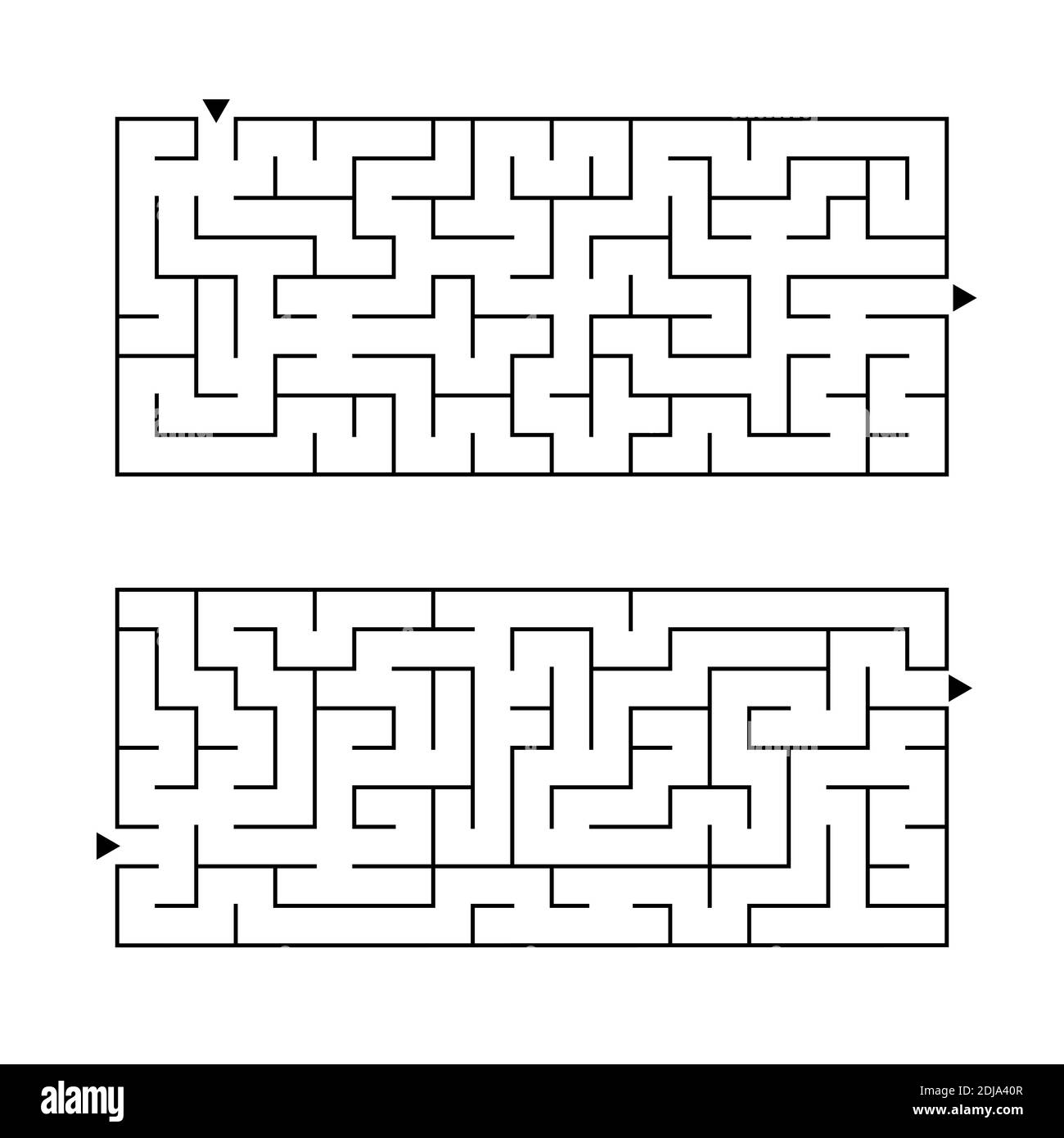 A set of two rectangular labyrinths. Simple flat vector illustration ...