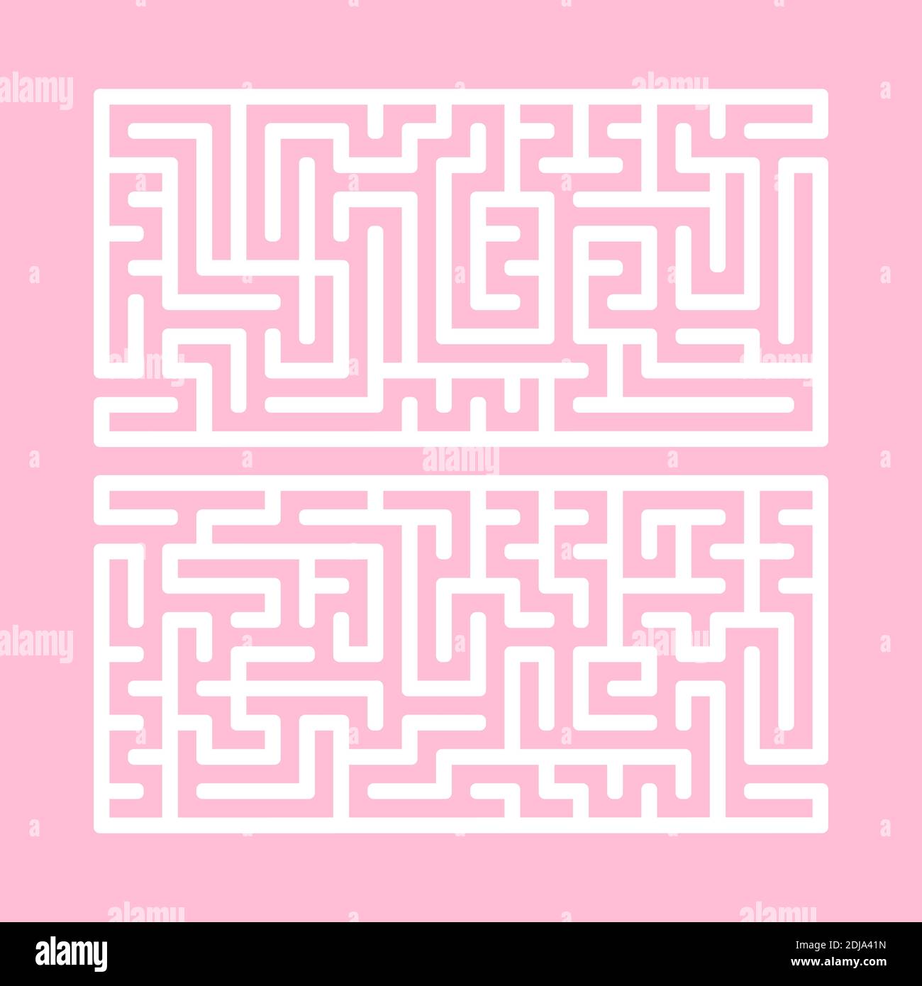 A set of two rectangular labyrinths. A simple flat vector illustration ...