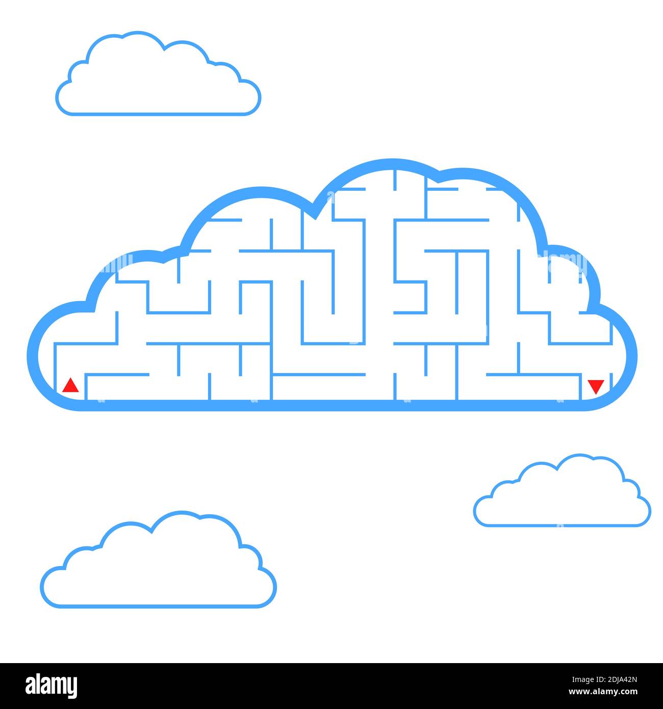 Labyrinth. blue cloud. Simple flat vector illustration isolated on ...