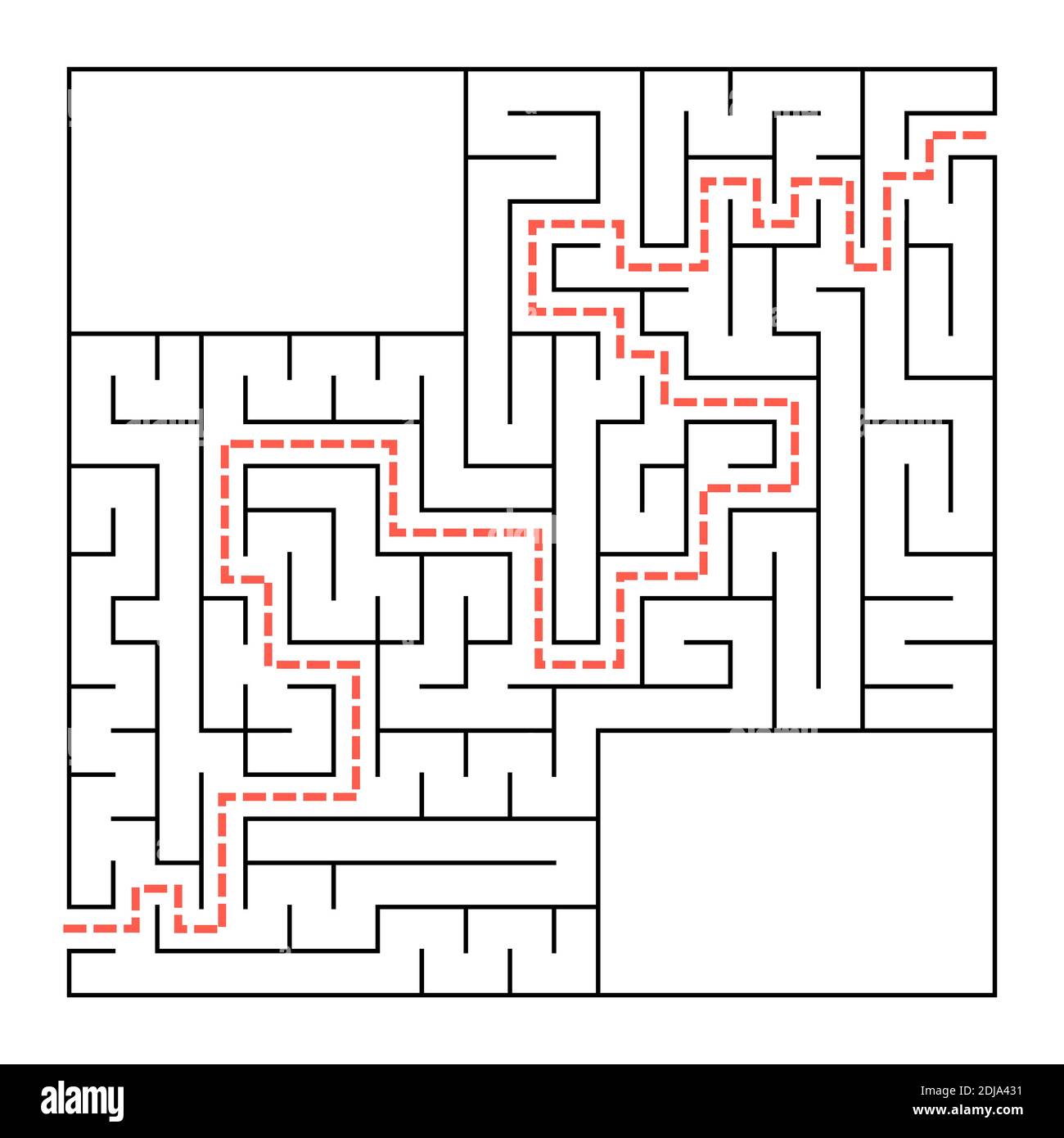 A square labyrinth. Simple flat vector illustration isolated on white ...