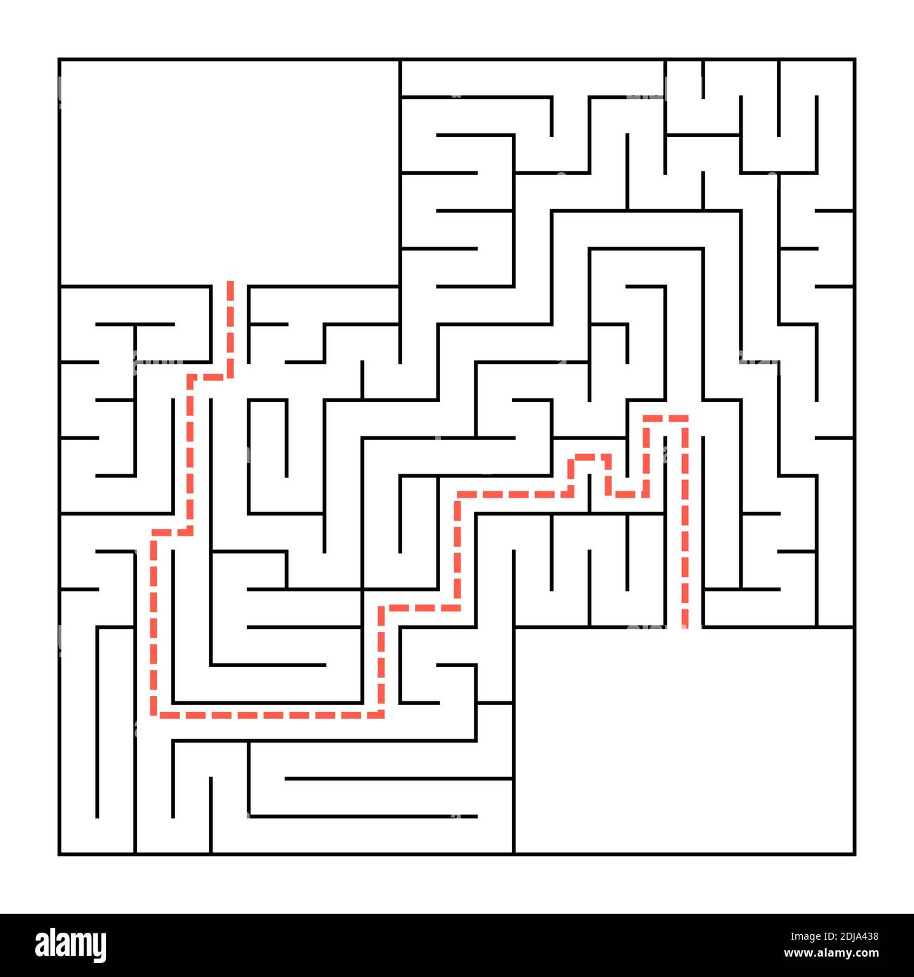 A square labyrinth. Simple flat vector illustration isolated on white ...