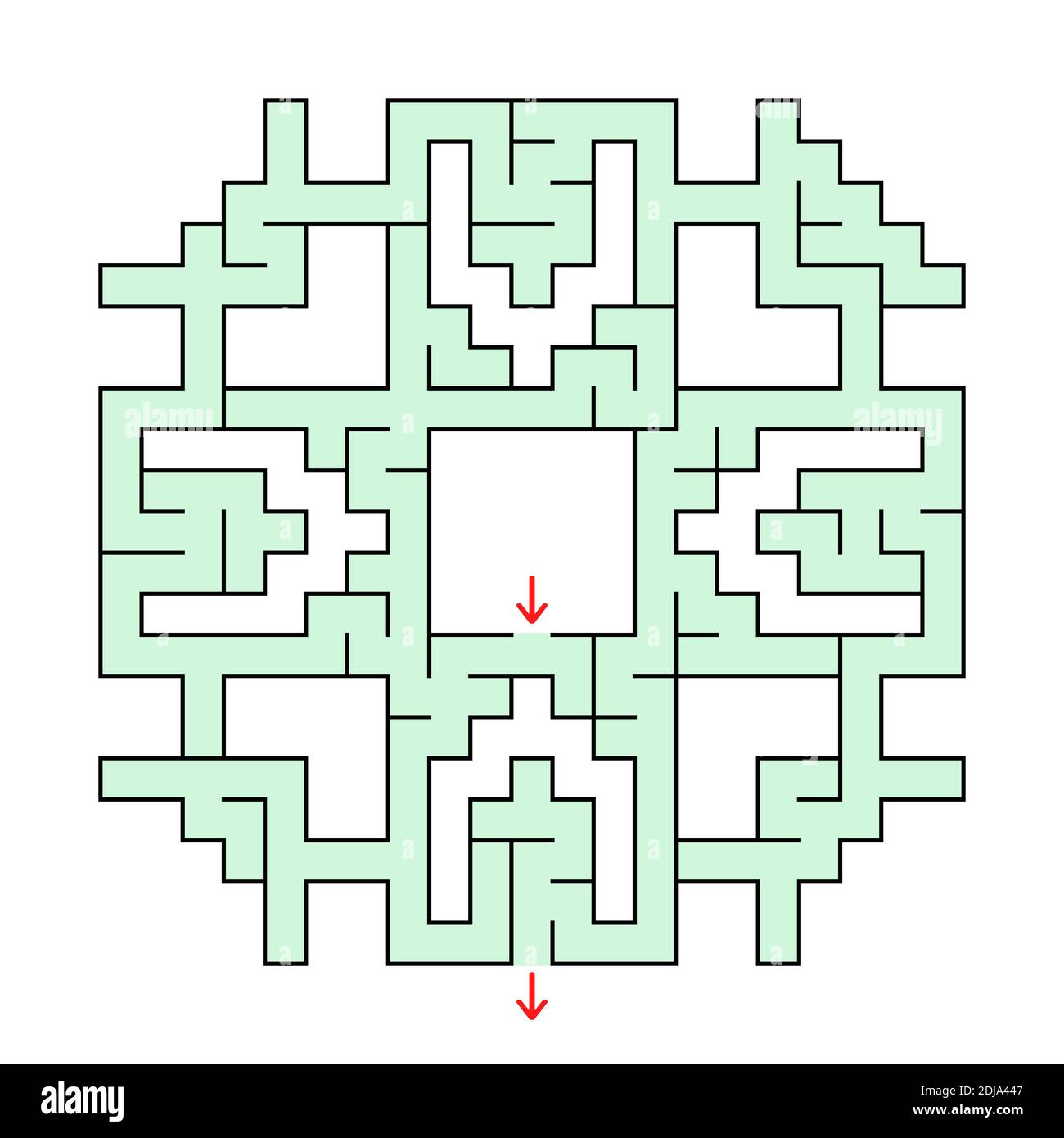Colorful square fantastic labyrinth with an input and an exit. Simple ...