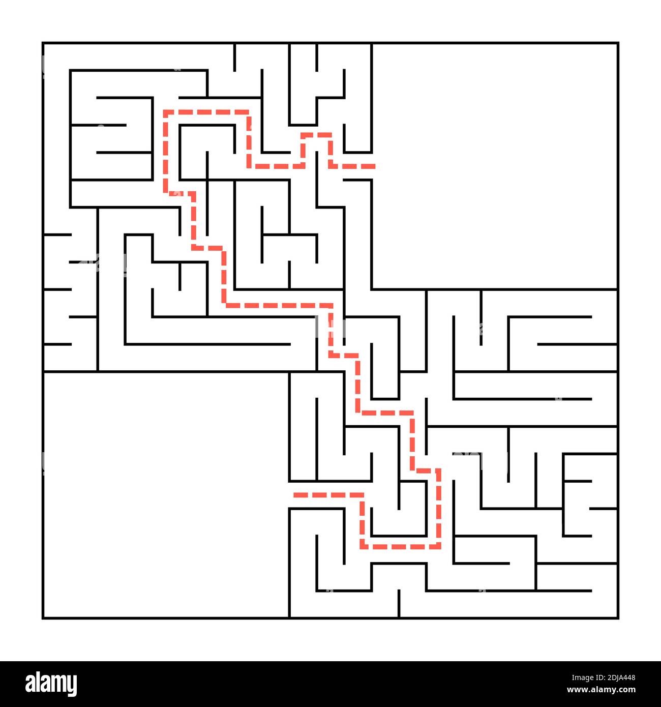 A square labyrinth. Simple flat vector illustration isolated on white ...