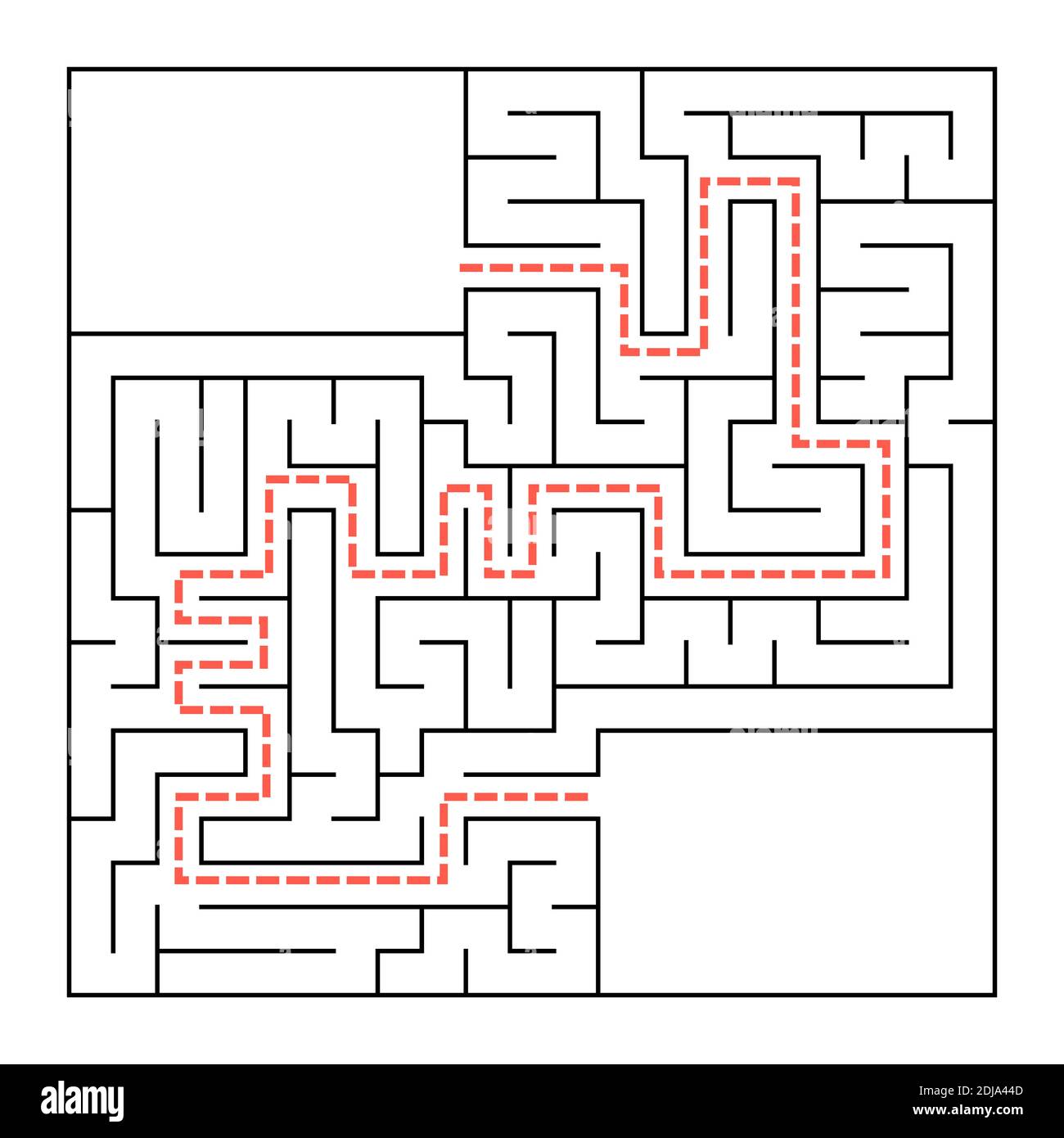 A square labyrinth. Simple flat vector illustration isolated on white ...