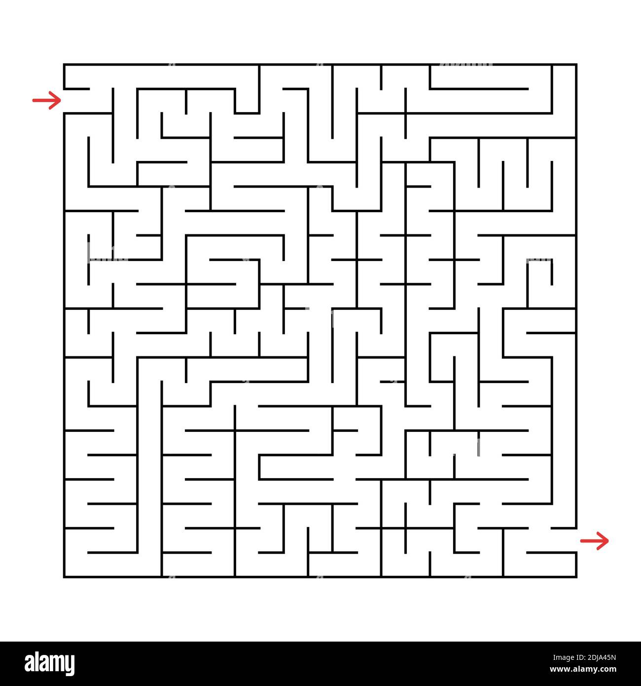 Abstract square labyrinth with a black stroke. An interesting game for ...