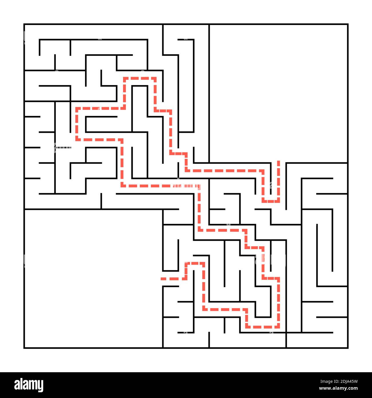 A square labyrinth. Simple flat vector illustration isolated on white ...