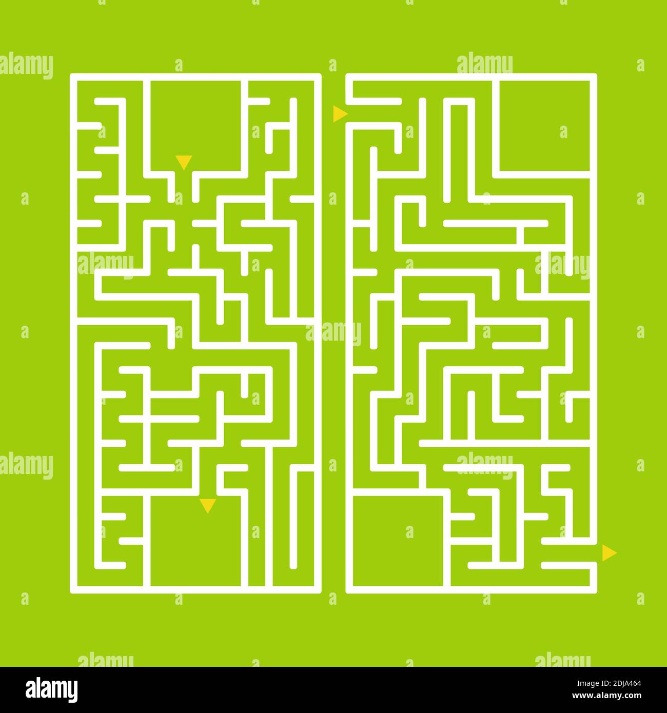 A set of two rectangular labyrinths. A simple flat vector illustration isolated on a green ...