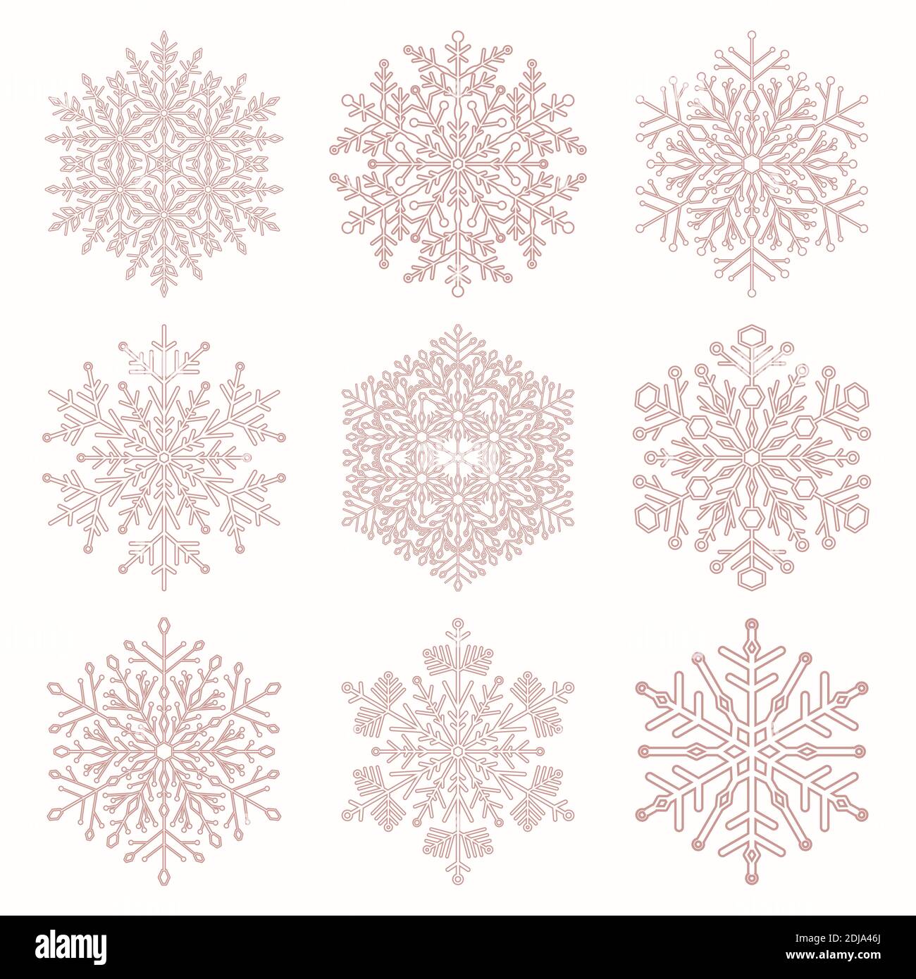 Set of Snowflakes Stock Photo - Alamy
