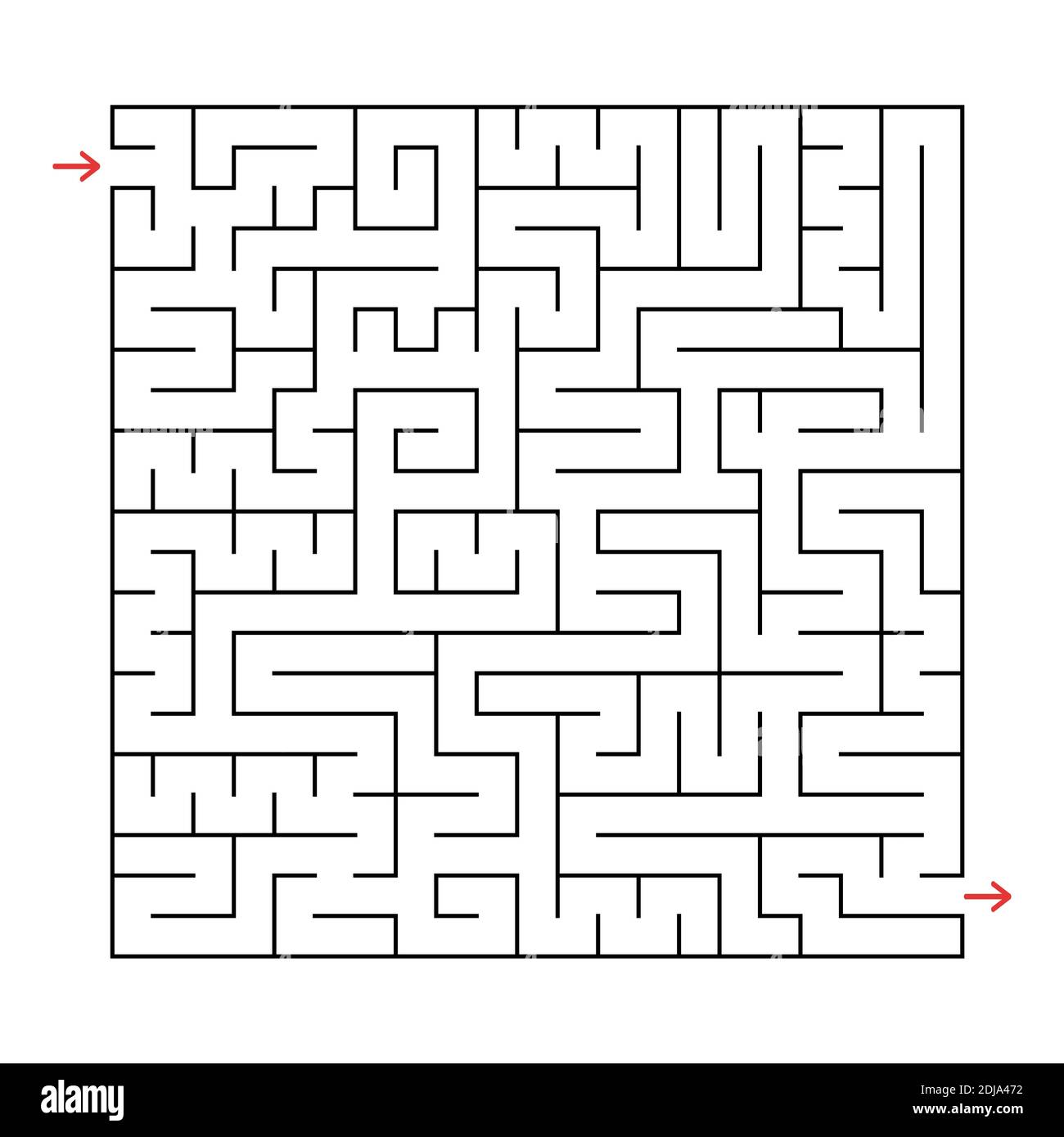 Abstract square labyrinth with a black stroke. An interesting game for ...