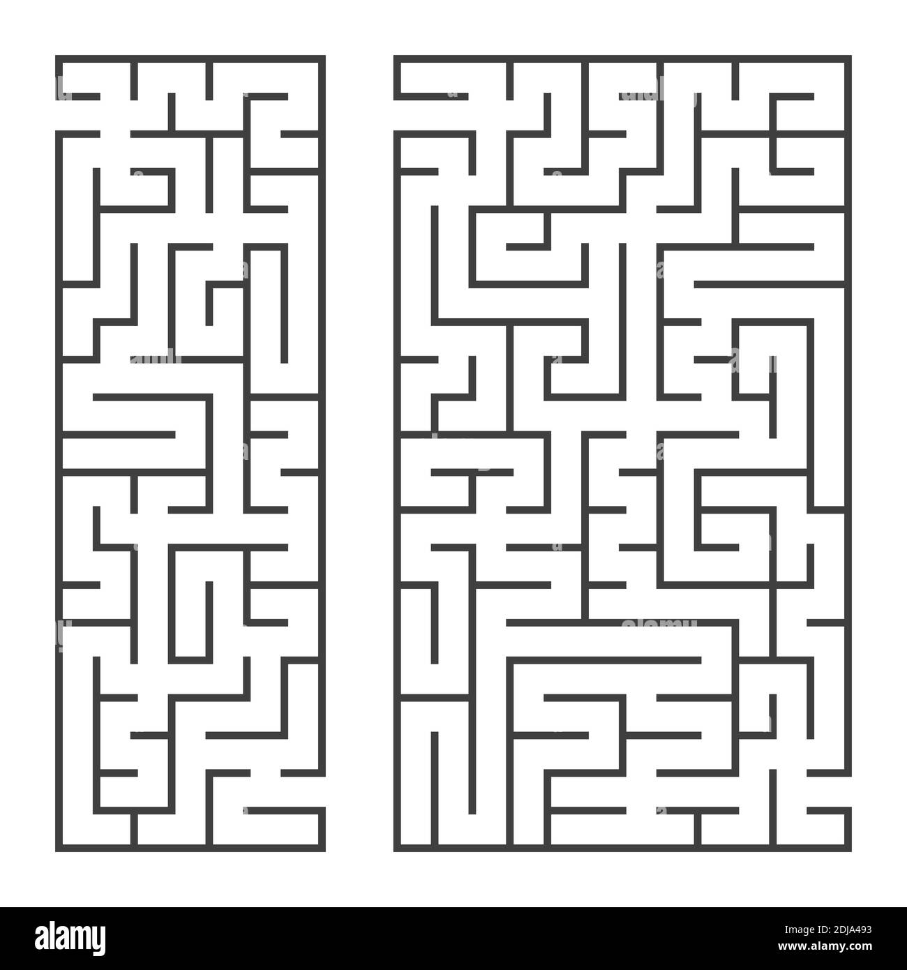 A set of two rectangular mazes with an entrance and an exit. Simple ...