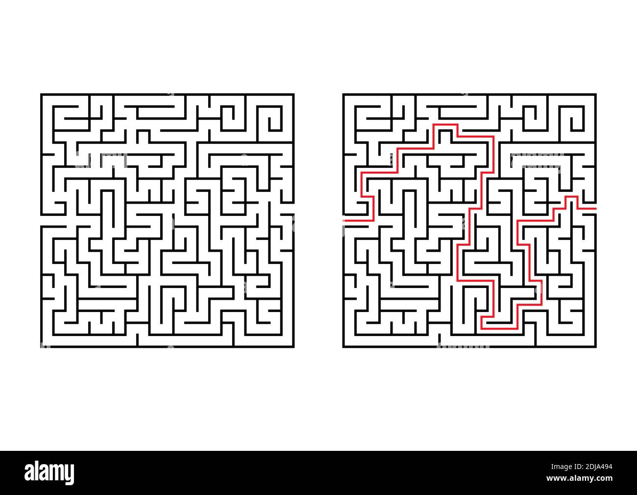Abstract square maze. Simple flat vector illustration isolated on white ...