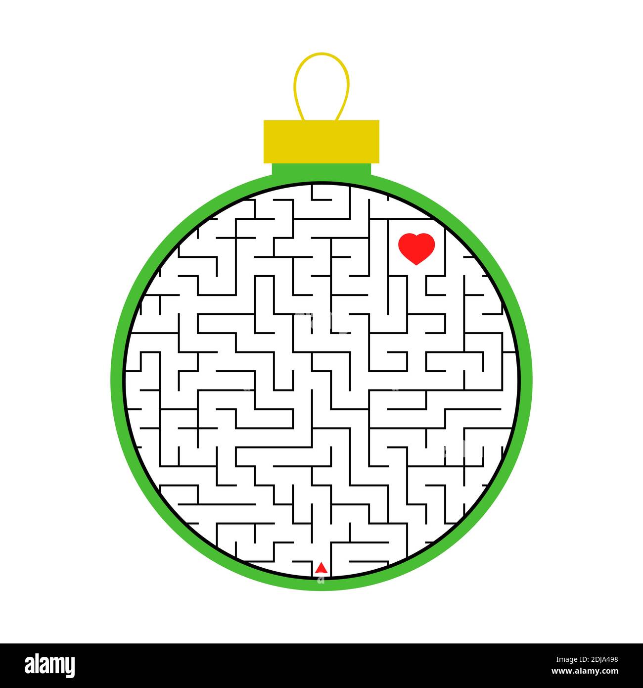 Labyrinth. Christmas tree toy. Simple flat vector illustration isolated ...