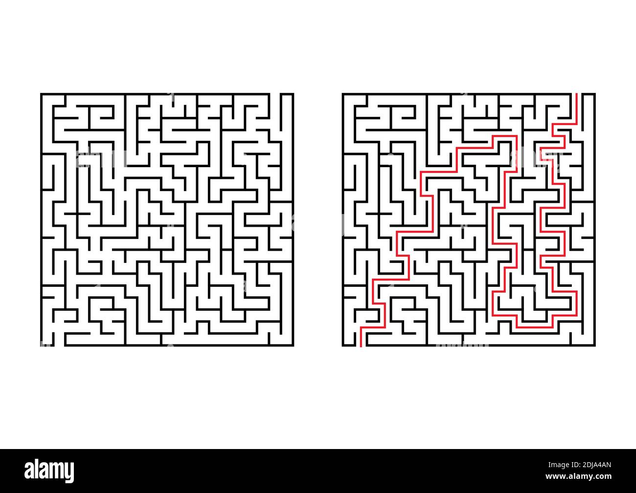 Abstract square maze. Simple flat vector illustration isolated on white ...