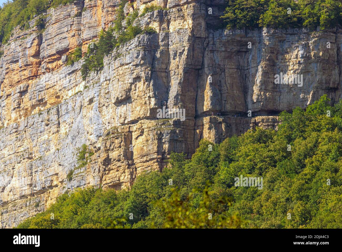 Sheer rock, face like cliff called Eagle shelf, Mezmay, Krasnodar ...