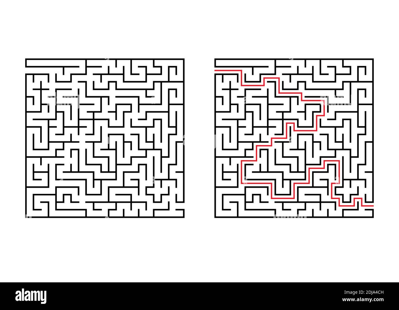 Abstract square maze. Simple flat vector illustration isolated on white ...