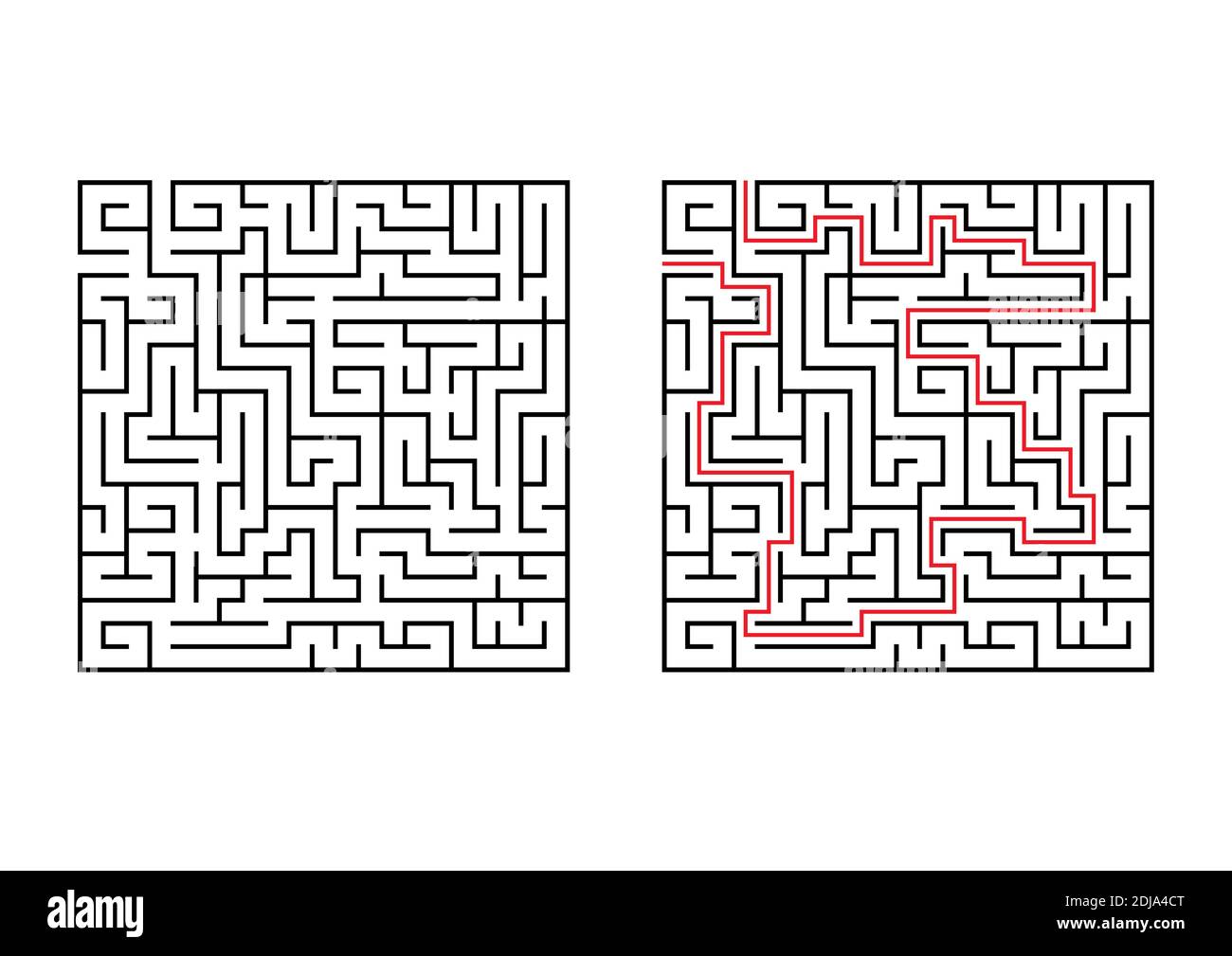 Abstract square maze. Simple flat vector illustration isolated on white ...