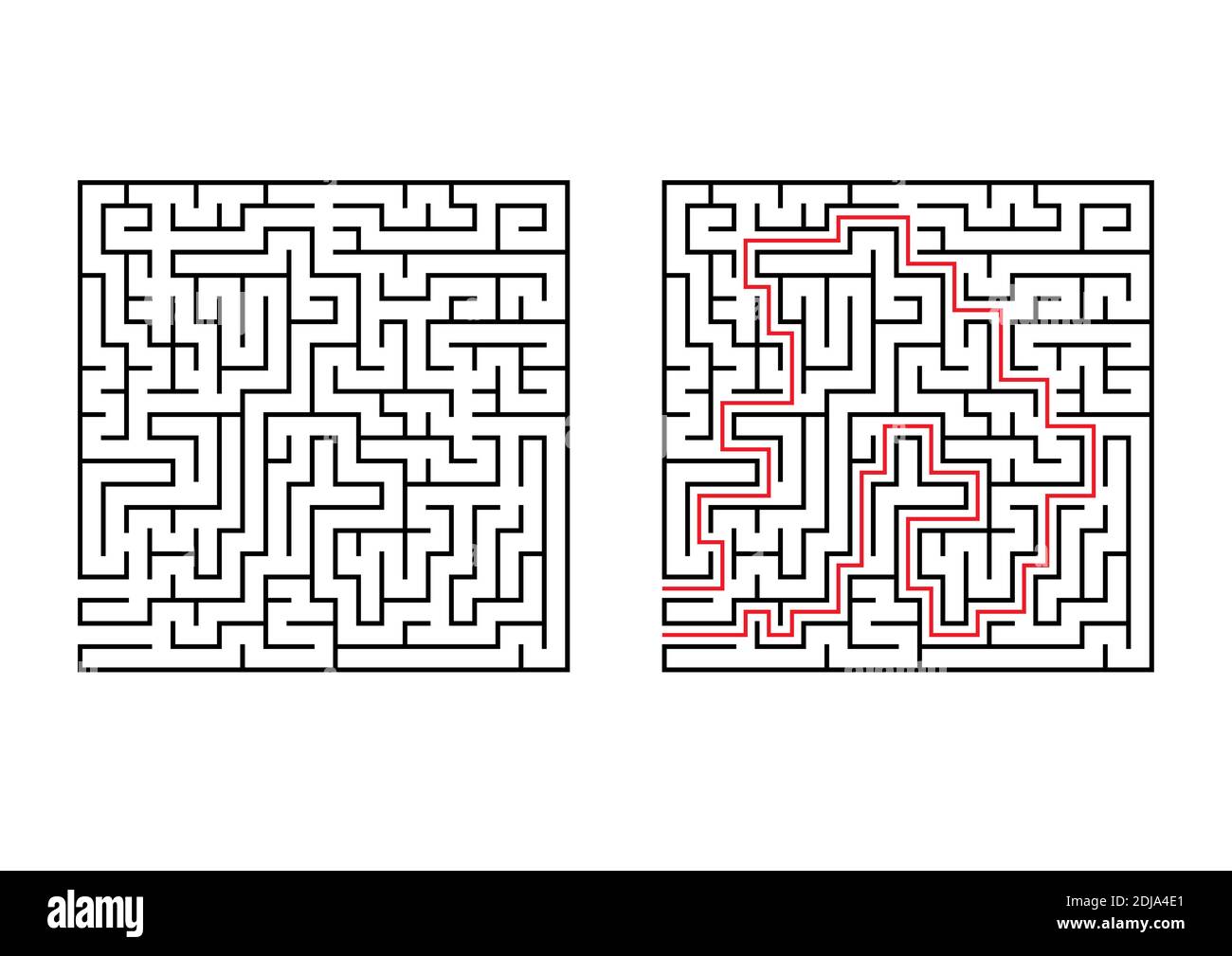 Abstract square maze. Simple flat vector illustration isolated on white ...