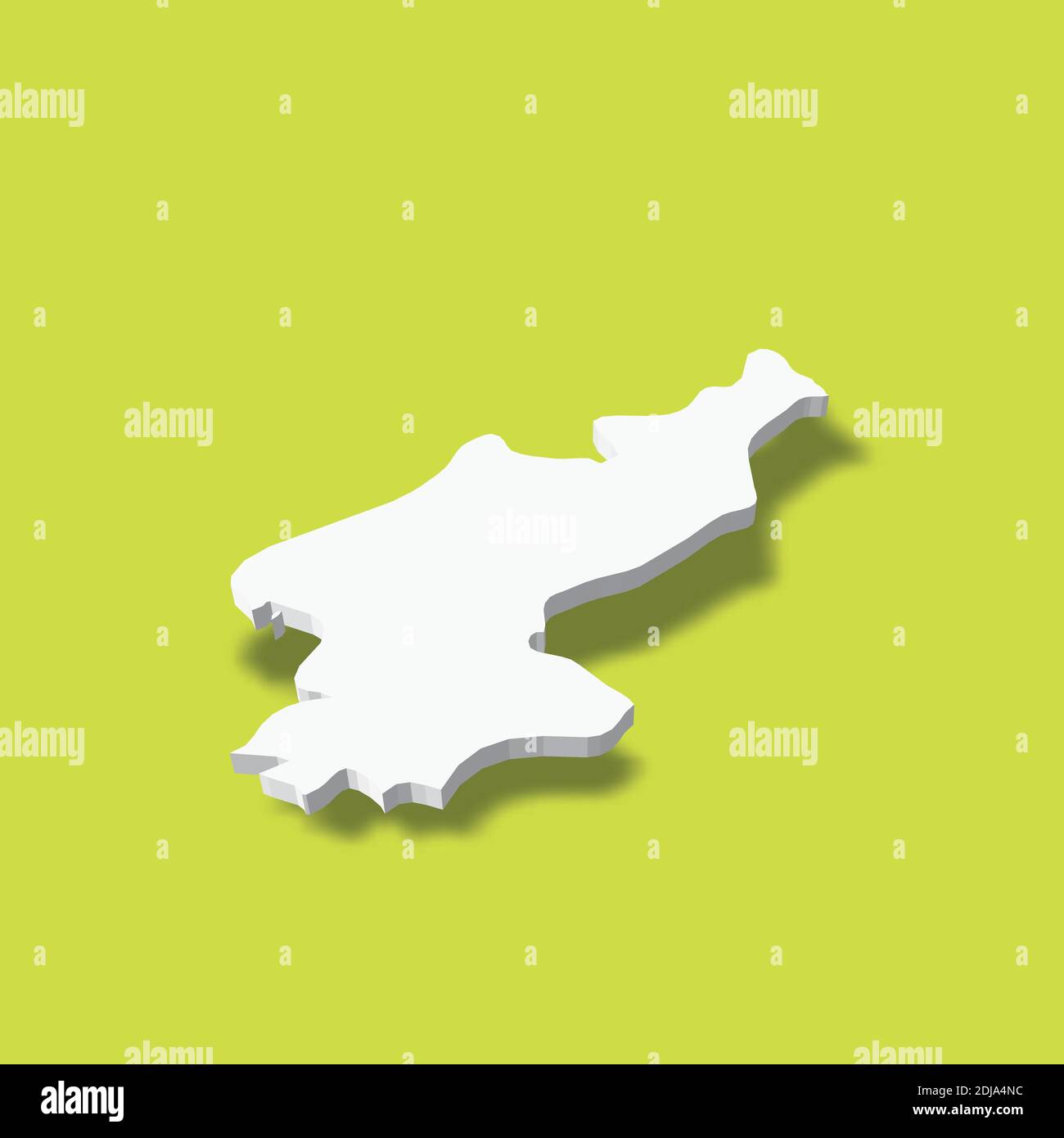 North Korea, Democratic Peoples Republic of Korea, DPRK - white 3D ...