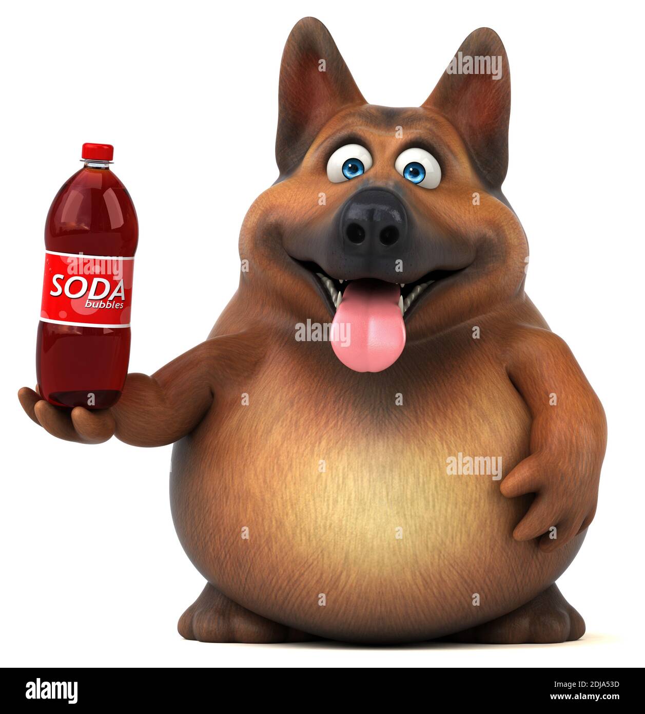 Fun german shepherd dog - 3D Illustration Stock Photo - Alamy