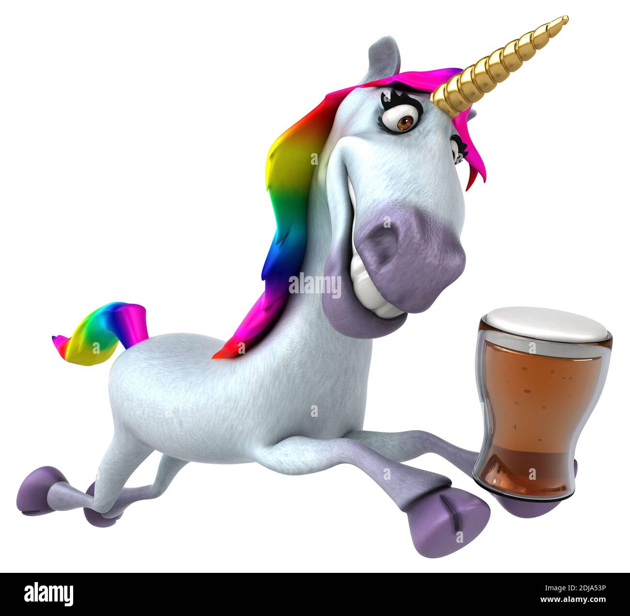 Fun unicorn - 3D Illustration Stock Photo - Alamy