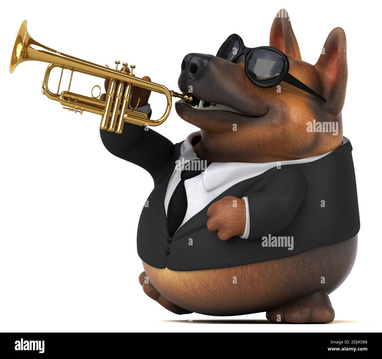 Dog trumpet cartoon hi-res stock photography and images - Alamy