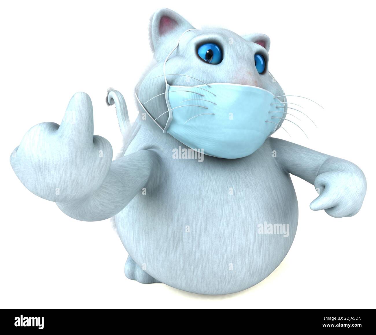 Fun 3D cartoon cat with a mask Stock Photo - Alamy