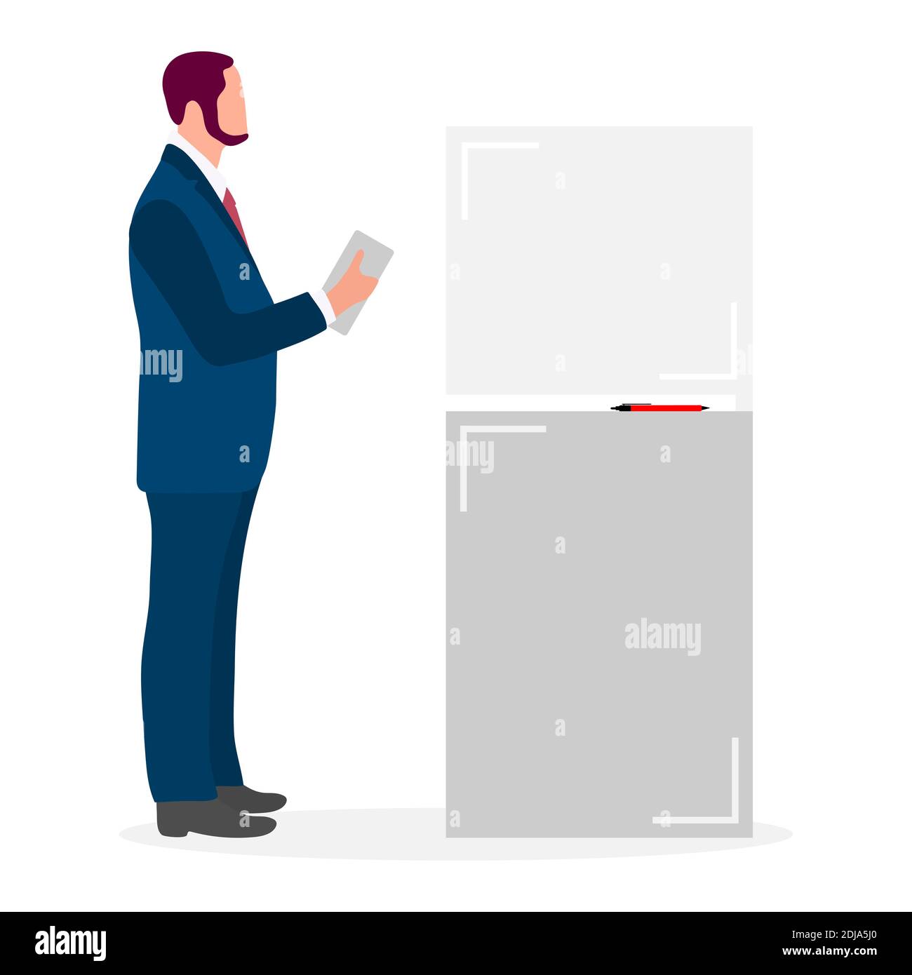 Voting booth vector vectors hi-res stock photography and images - Alamy