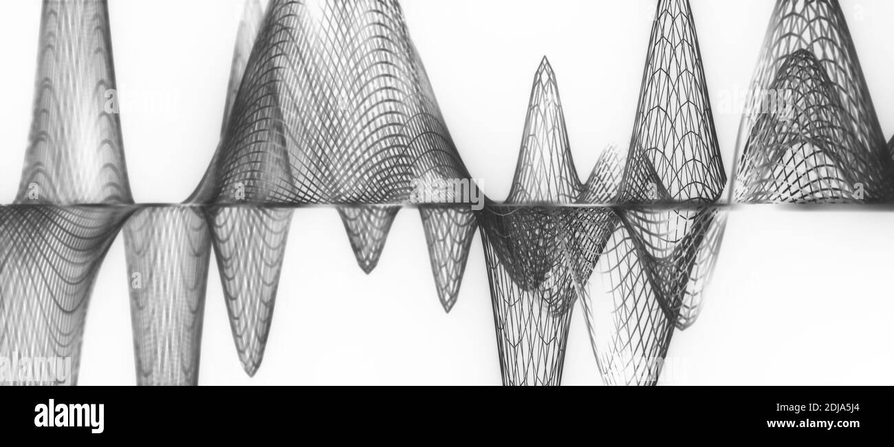 Modern Abstract Black Wireframe Grid Structure Virtual Background Digital Technology Science