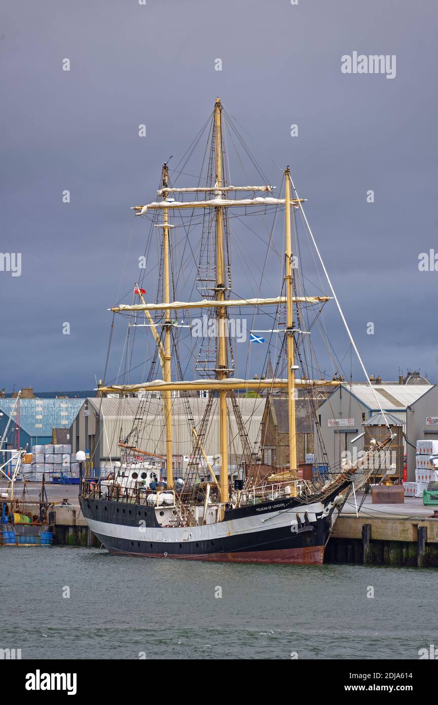 The Pelican of London a Class A Tall Ship alongside the quay at the ...