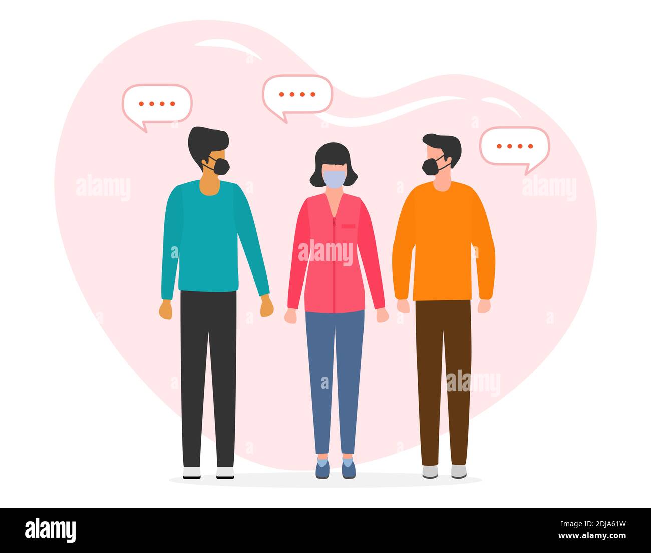 Vector illustration Communication with person. People group talk ...
