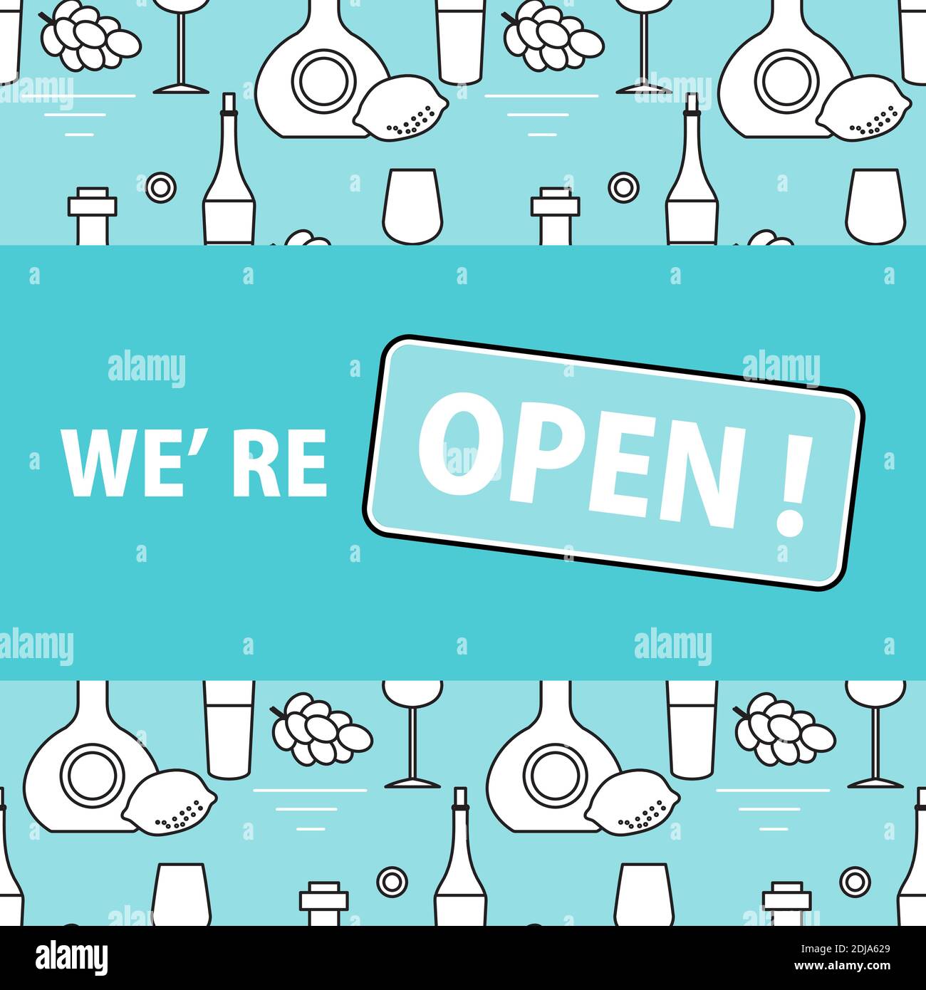 Vector illustration Reopening of liquor store alcohol shop bar after ...