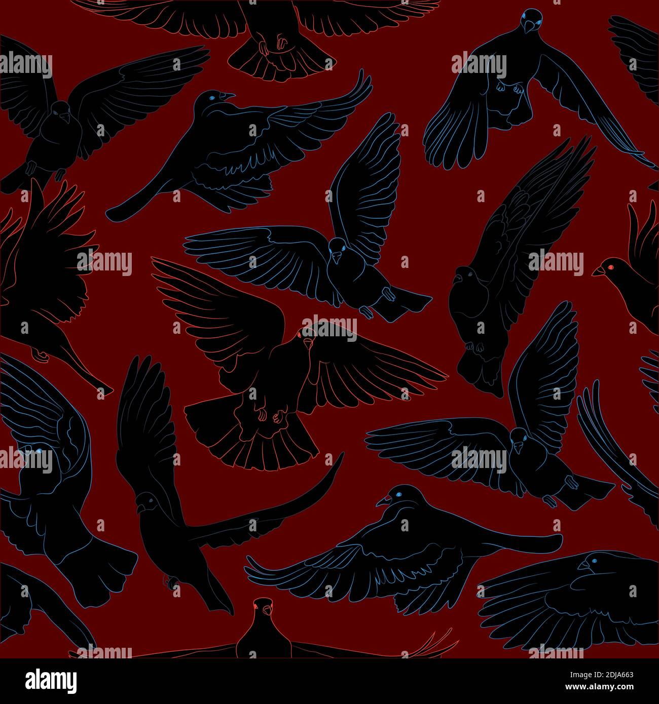 Flying birds seamless pattern. Vector background Stock Vector Image ...