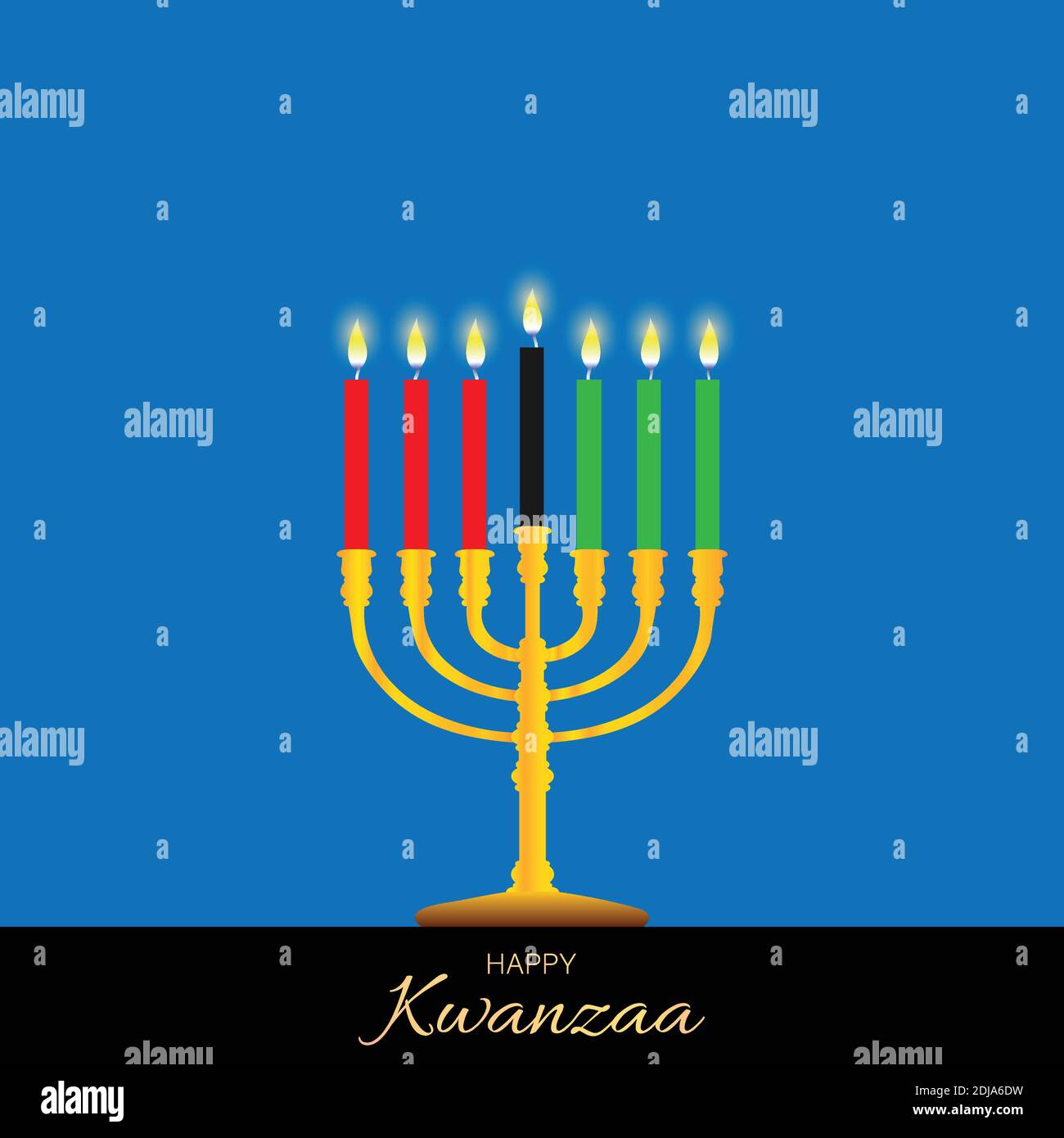 Vector Illustration for Kwanzaa. Template with seven realistic candles ...