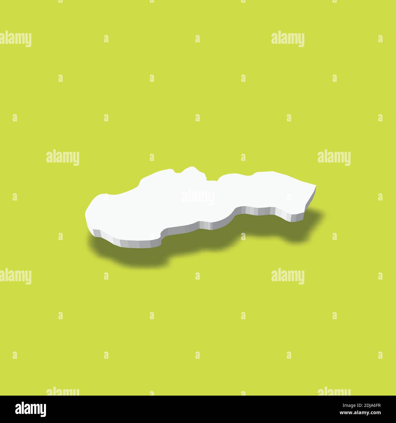 Slovakia - white 3D silhouette map of country area with dropped shadow ...