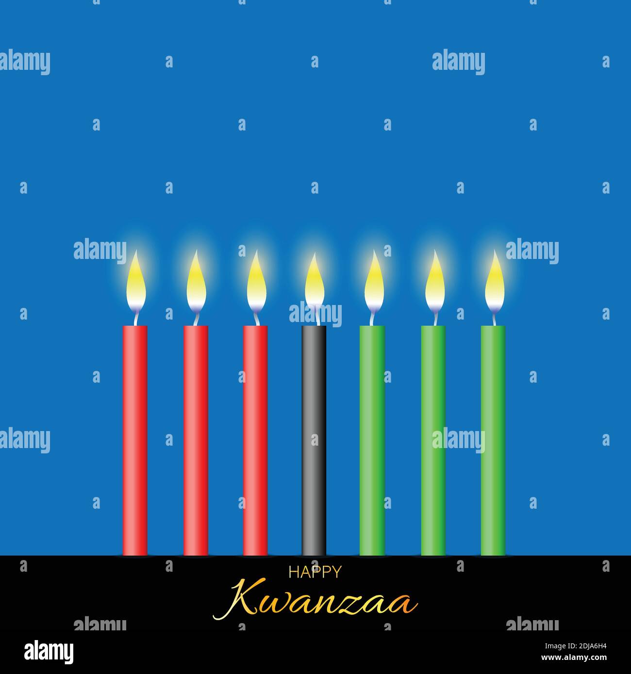 Vector Illustration for Kwanzaa. Template with seven realistic candles ...