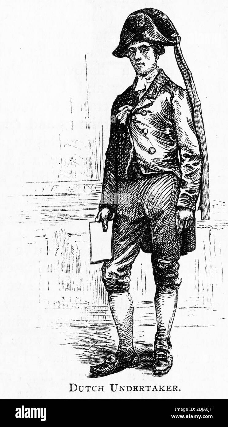 Engraving of a Dutch undertaker, circa 1880 Stock Photo - Alamy