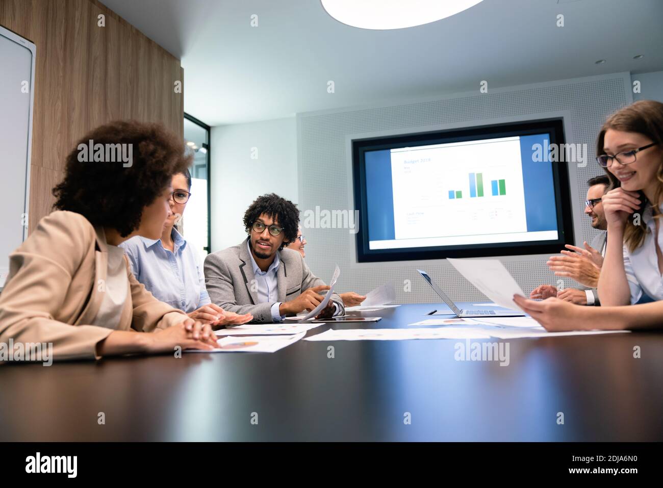 Entrepreneurs and business people conference in modern meeting room ...