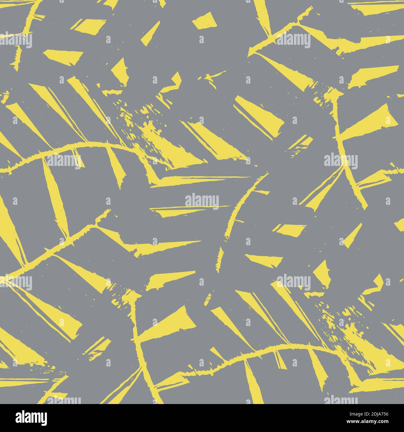 Abstract mono print style yellow grey tropical leaves seamless vector ...