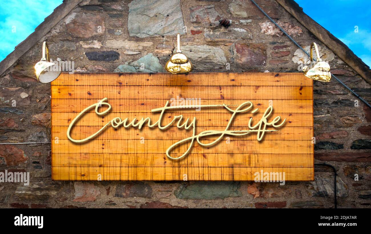Street Sign the Direction Way to Country Life Stock Photo - Alamy