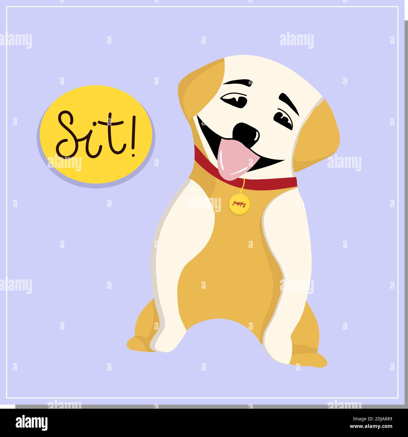 DOG training, command sit. Beautiful dog training, great design for any ...