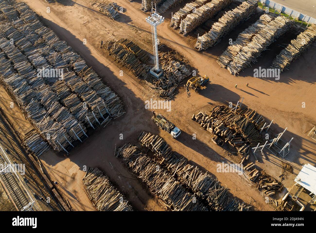 panorama of a woodworking factory top view Stock Photo - Alamy