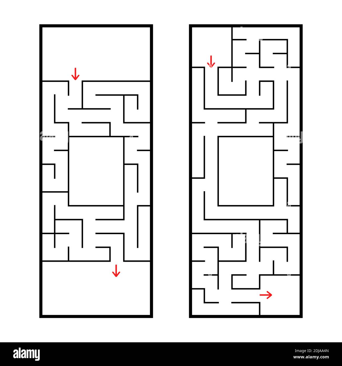 A set of two rectangular labyrinths. An interesting and useful game for preschoolers. Easy ...