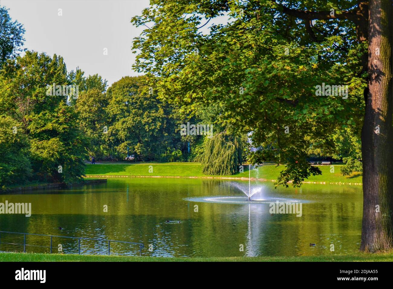 Green park and fountain in Dresden, East Germany Stock Photo - Alamy
